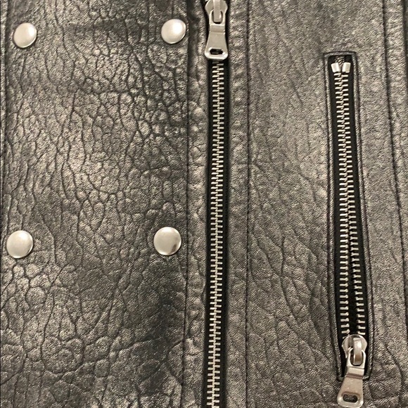 J Brand | Jackets & Coats | Metallic Silvergrey Leather Jacket | Poshmark